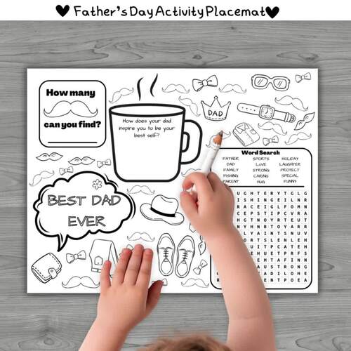 Father's Day Activity Sheet, Father's Day Craft, Father's Day Coloring ...