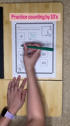 Skip Count By 10 Math Worksheets by Fromtheminimalhive | TPT