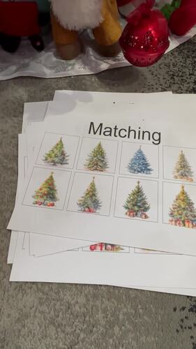 Christmas tress busy work matching sorting homeschool classroom interactive