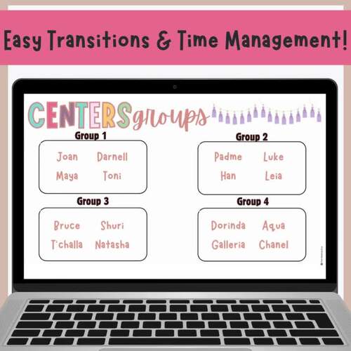 Pastel MATH Centers | Editable Rotation Slides with Timers | Google and ...
