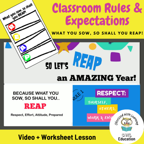 Classroom Rules & Expectations: What You Sow, Shall You Reap! Video ...