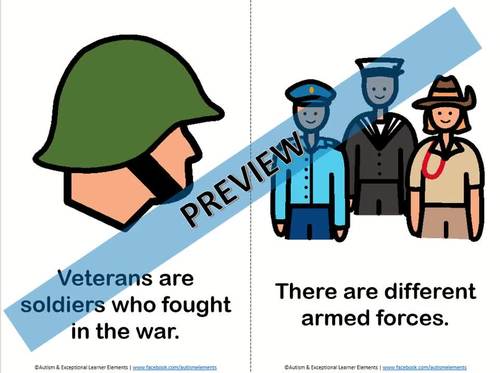 What is Veteran's Day? Adapted Book- Veteran's Day- Autism & SPED Resources
