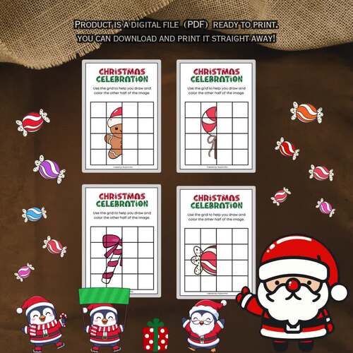 Symmetry Grid Art & Coloring: Fine Motor Skills Practice, Symmetry ...