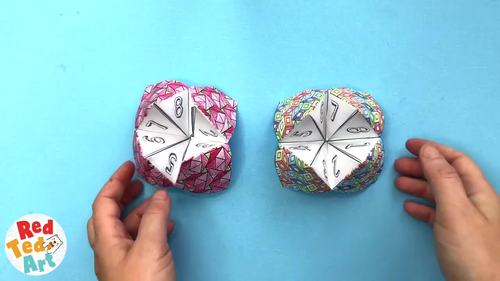 Ice Breaker Cootie Catcher for Back To School (Geometric Coloring Page ...