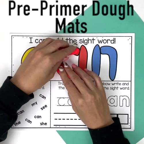 Sight Words Practice Worksheets - Playdough Mats - Pre Primer - Fine Motor