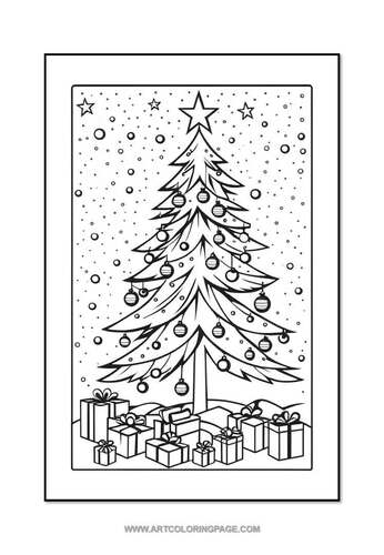 Christmas Tree Coloring Page for Kids Vol. 1 by Art coloring book
