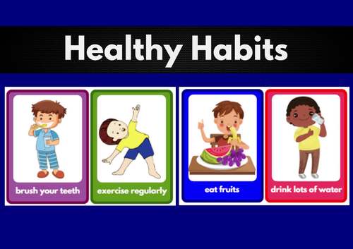 Healthy Habits Flashcards | EAL | Science by Dishan Collections | TPT