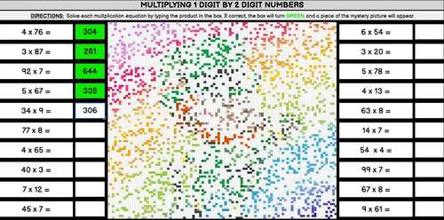 St. Patrick's Day Multiplying 1 Digit by 2 Digit Numbers Math Digital ...