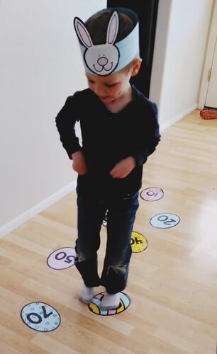 Number Hop- Counting by Tens + Bunny Hat & Worksheet by Little Learner ...