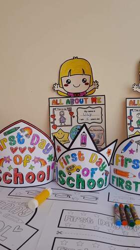 First Day of School Crown and All About Me - Pre-K, Kindergarten and ...