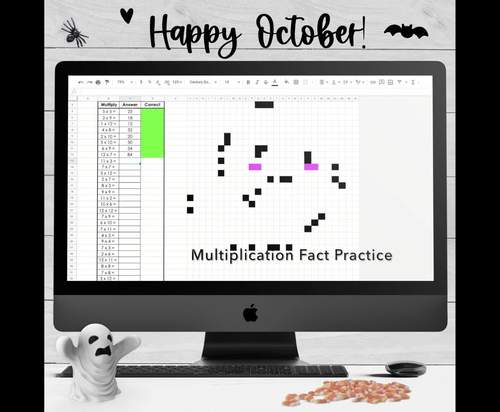 Digital Halloween Theme - Multiplication Fact Practice - PixelArt ...