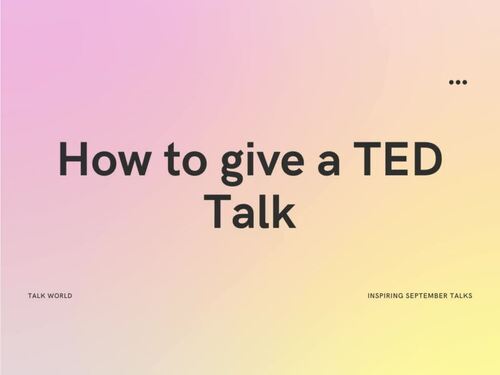 How to give a Ted Talk by Quality Teacher Slides | TPT