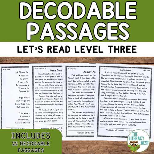 Decodable Reading Passages for Orton-Gillingham Lessons Level 3 | TPT
