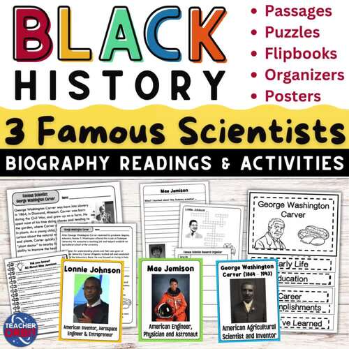 Black History Month Scientists Reading Comprehension Flipbook Science STEM