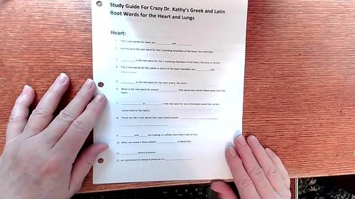 Crazy Dr. Kathy's Greek and Latin Terms Used for the Heart and Lungs PPT