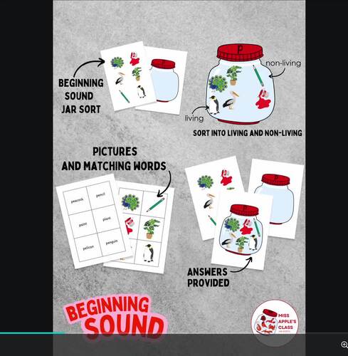 Sorting Initial Sound Set 2 p i f r | Beginning Sound Activities ...