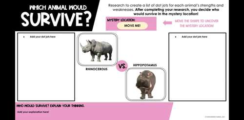 Battle of the Animals | Distance Learning Activity for Google Slides