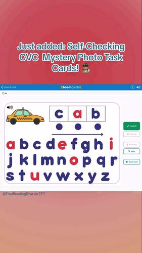 CVC Boom™ Cards with Mystery Photo | Word Mapping | No-Prep | TPT