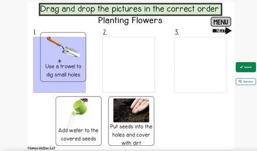 Spring 3-4 Step Sequencing Activities of Daily Living Speech Boom Cards™