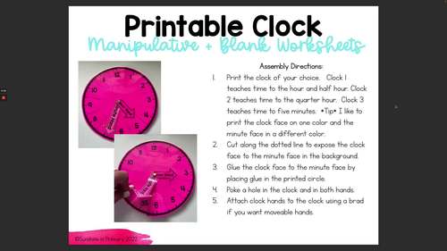 Clock Printable Worksheets + Printable Practice Clock | TPT
