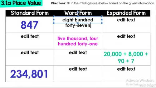 SOL 3.1 Number Sense Assessments - Google Slides - Distance Learning