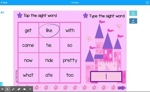 FLASH $1! Kindergarten Sight Word Boom Card™ Puzzle (Fairy) - Level B ...