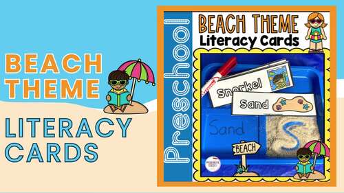 Preschool Beach Theme Activities - Summer Literacy Cards by Preschool SOS