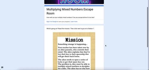 Multiplying Mixed Numbers Escape Room (Digital or Paper) | TPT