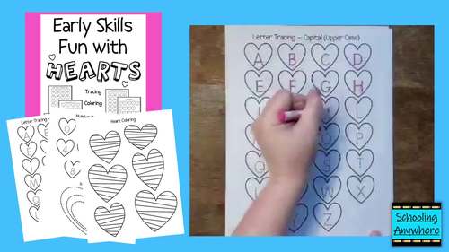 Hearts! - Tracing, Writing, Coloring - Valentine's Day Printable Packet