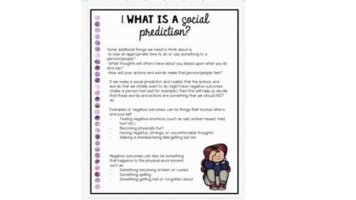 Make social prediction inference teens SEL social skills worksheets ...