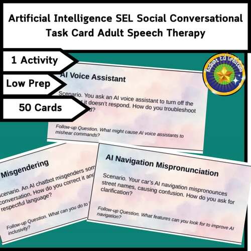 Artificial Intelligence SEL Social Conversational Task Card Adult ...