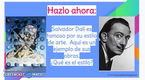 Salvador Dali for Kids - Spanish Flip Book by Llearning Llama | TpT