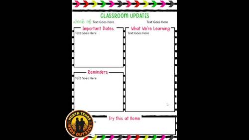 Monthly Weekly Newsletter Editable Meet the Teacher Digital Print | Arrow