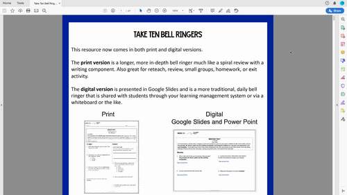 Bell Ringers for Language Arts YEAR LONG | Google Classroom | Distance ...