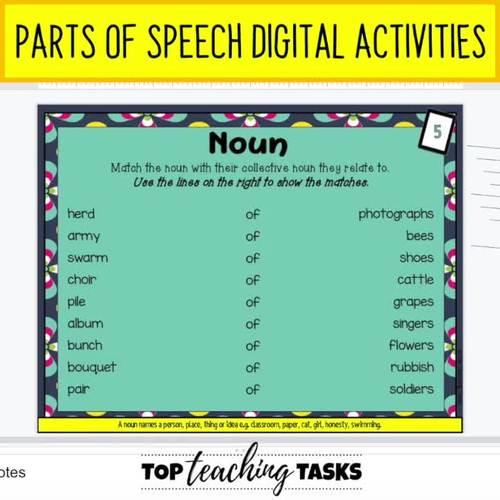 Parts of Speech Digital Activities for Google Classroom - Digital Activity
