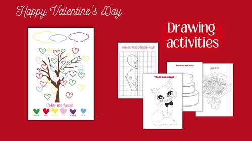 30 Valentine's Day Printable Activity, Coloring pages, Classroom games