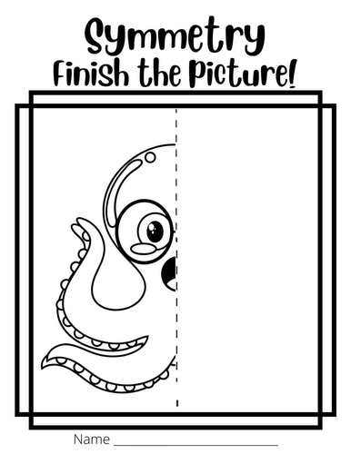 Symmetry! Finish the Picture Printables! by Art with Tracy | TPT