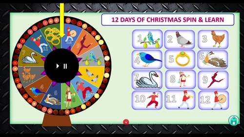 12 Days of Christmas Spin & Learn Activity Template by TeachDEZway