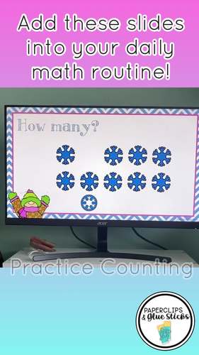 Math Routine Dot Cards for Winter by Paperclips and Glue Sticks | TPT