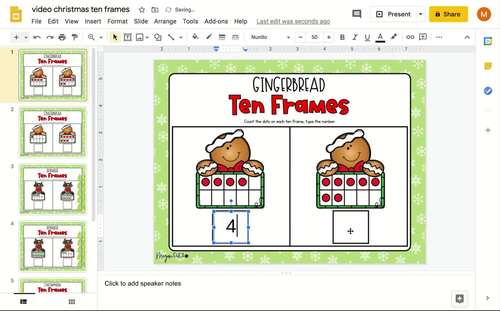 Christmas Digital Ten Frames for Google Slides Distance Learning by ...