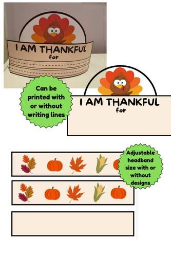 Turkey Hat Printable Craft - Perfect for Thanksgiving Activity! PreK-3rd