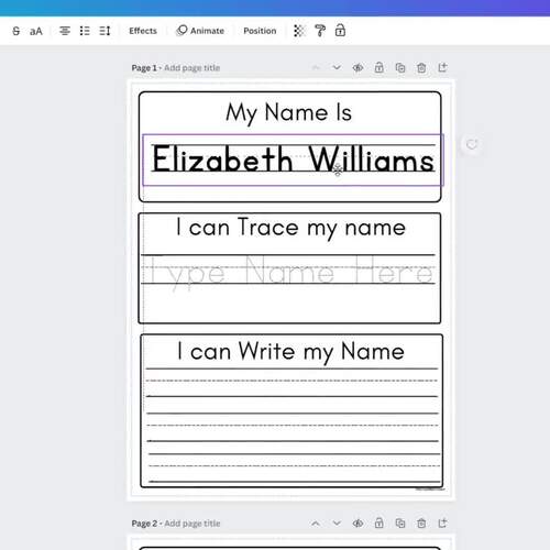 Preschool Name tracing worksheet Editable Template , Preschool Curriculum