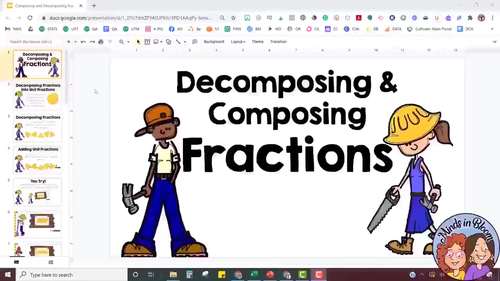 Composing & Decomposing Unit Fractions Google Slides Digital Resource