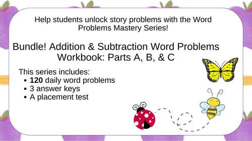 Addition and Subtraction Word Problems Intervention for Sped and RTI ...