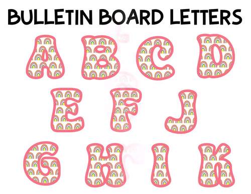 Printable Rainbow Bulletin Board Letters, Classroom Display, Large ...