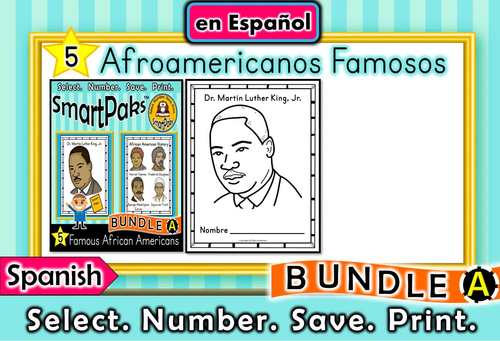 5 Afroamericanos Famosos SPANISH SmartPaks™ Bundle A: Black History Month