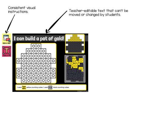 Fine Motor Math Digital Counting Cubes St. Patrick's Day Challenge