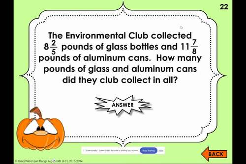 Fraction and Decimal Operations | Pumpkin Smash Bingo by All Things Algebra