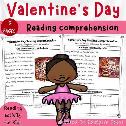 Valentine's Day Reading Comprehension Passages | 1st & 2nd Grade | No Prep