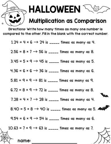 Halloween 4th Grade Math – CCSS Worksheets & Activities | Fun & Spooky ...